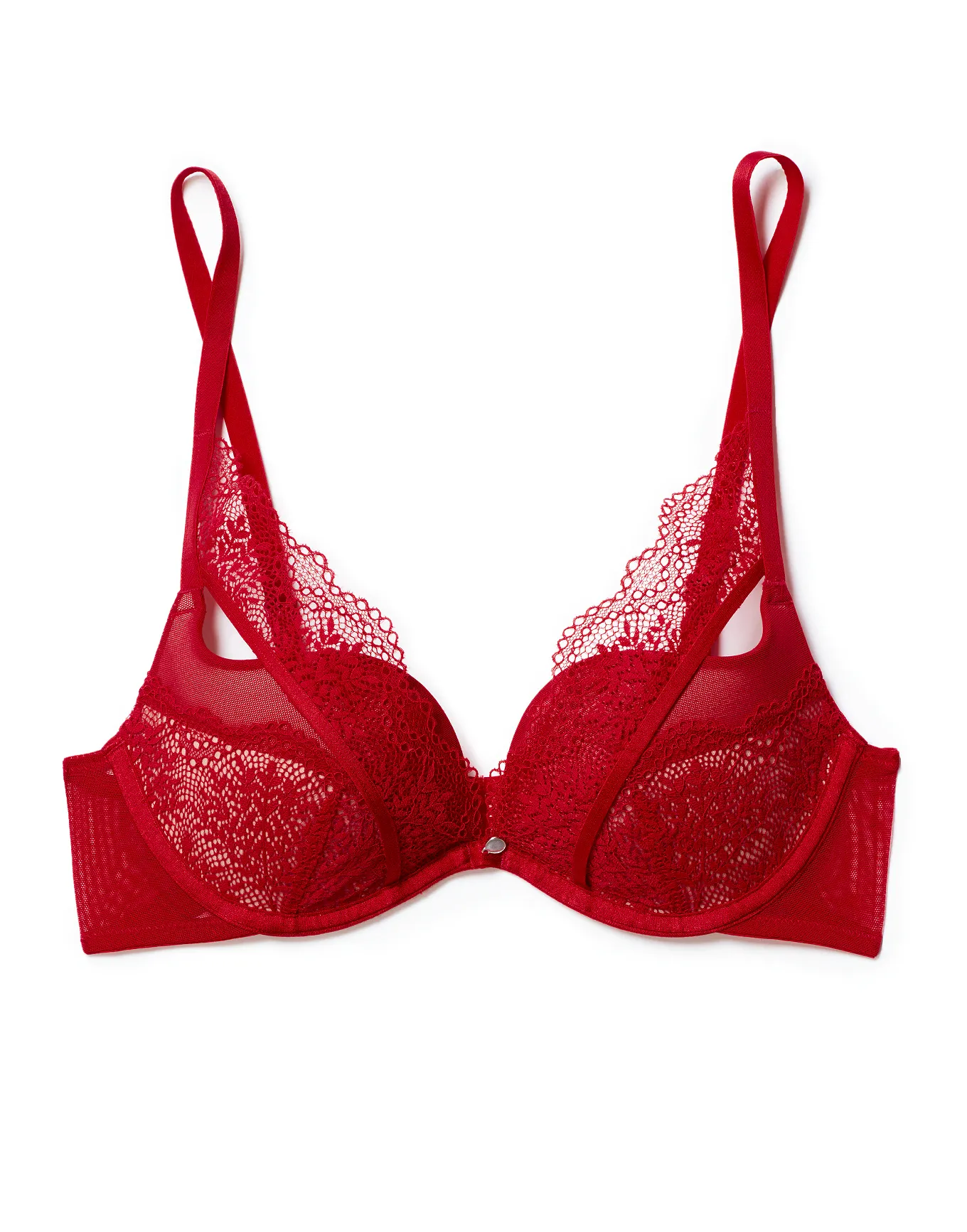 Sylvia Dark Red Push Up Bra Push Up Plunge, 30B-38C | Adore Me