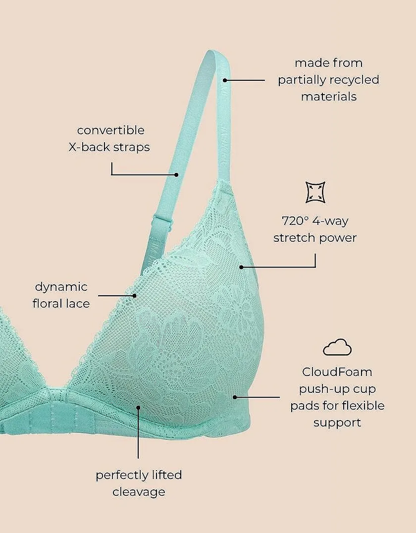 Maren Medium Green Push Up Plunge Bra | Adore Me