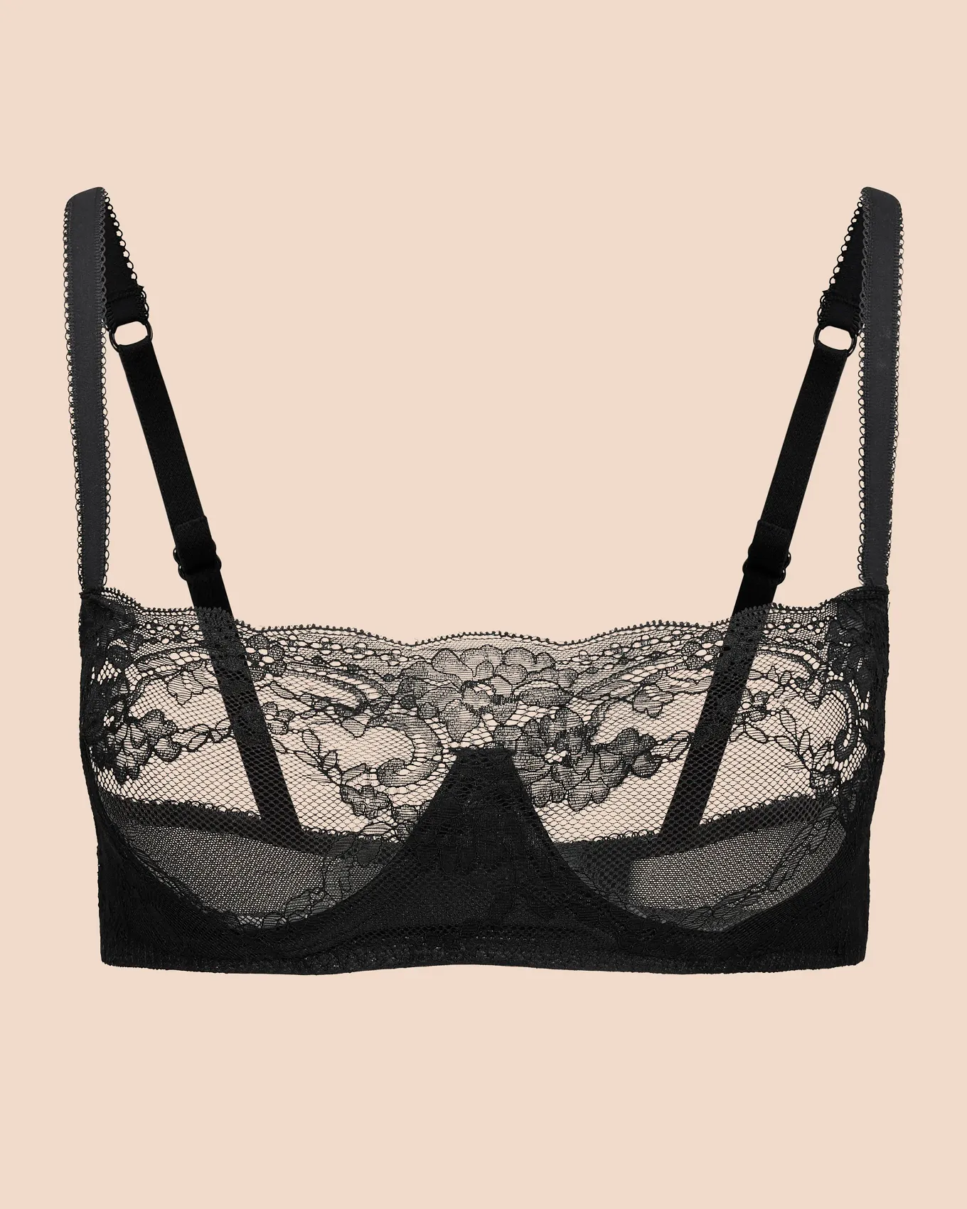 Pamela Black Unlined Bra Balconette, 30A-38DD | Adore Me