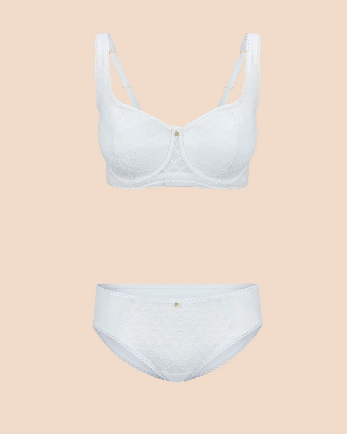Ede White Push Up Bra Balconette with Removable Push Up Cookies, | Adore Me