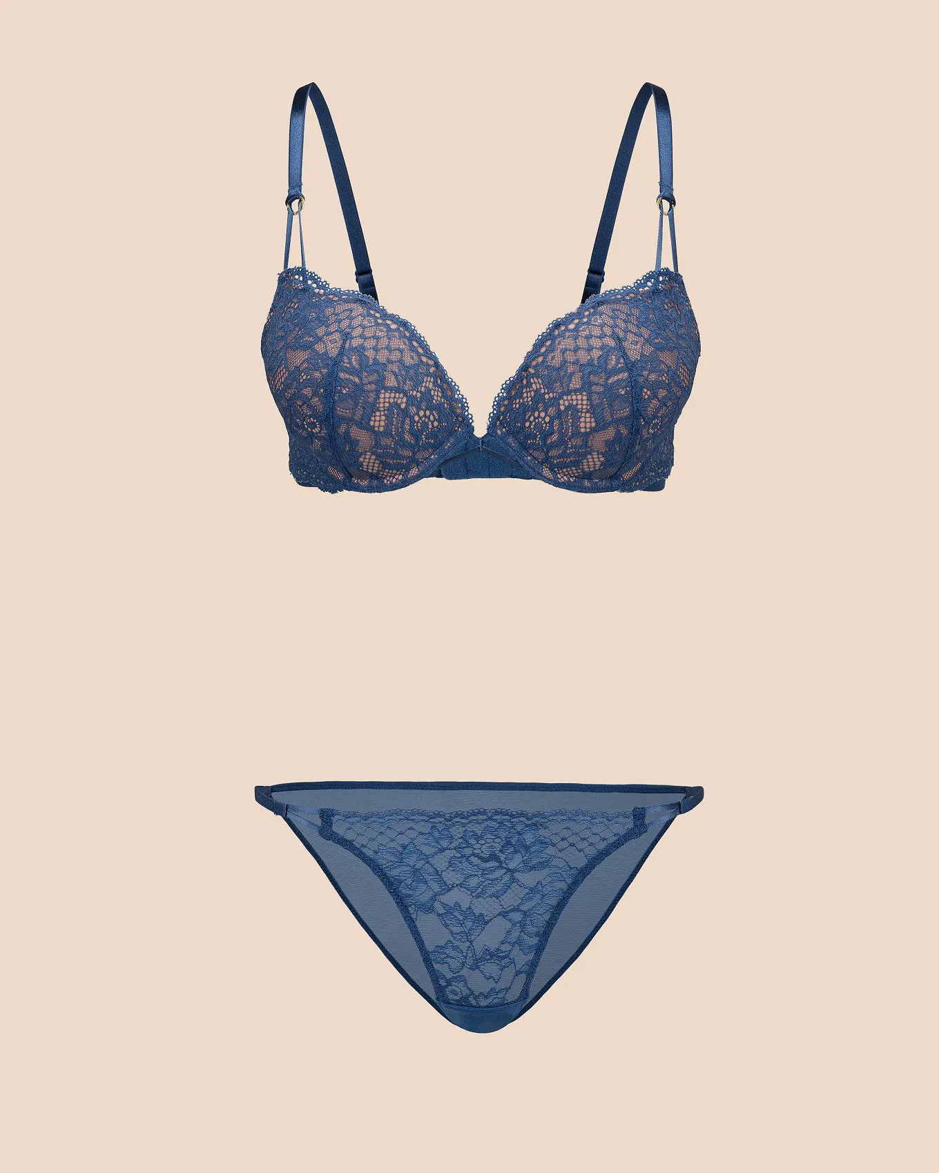 Josie Dark Blue Push Up Plunge, 32B-34D | Adore Me