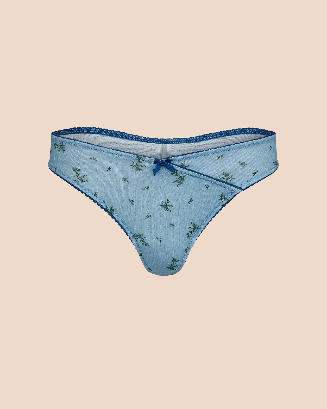 Layna Thong Floral Blue Plus Thong, 1X-4X | Adore Me