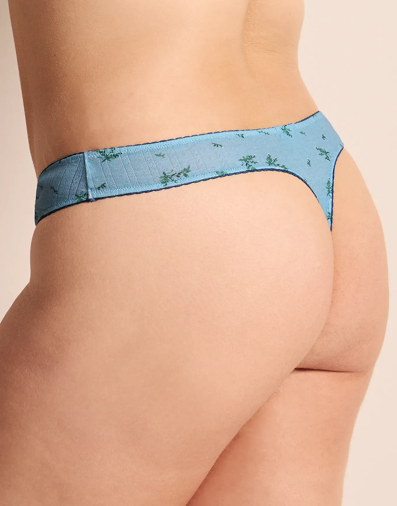 Layna Thong Floral Blue Plus Thong, 1X-4X | Adore Me