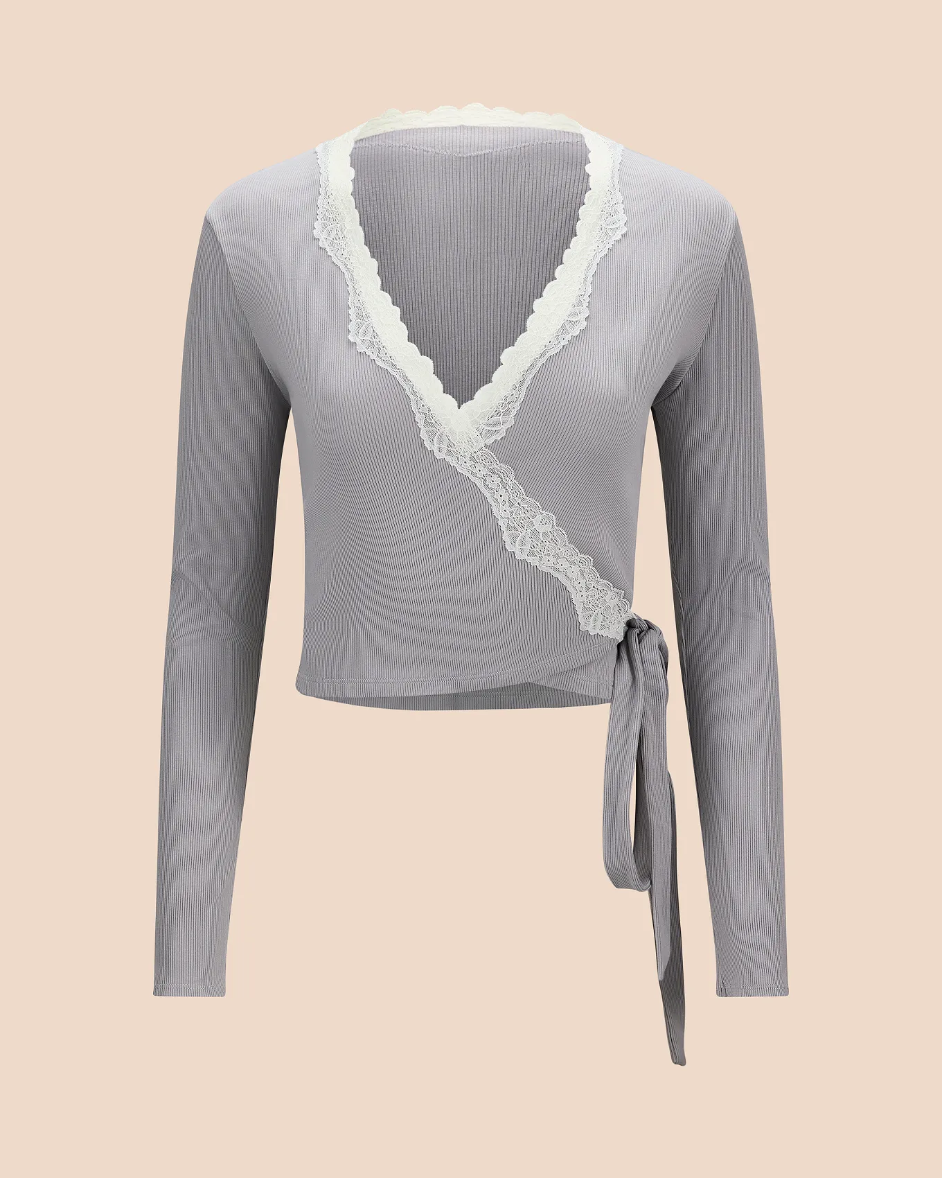 Rib Ballet Wrap Medium Gray Rib Knit Ballet Wrap | Adore Me