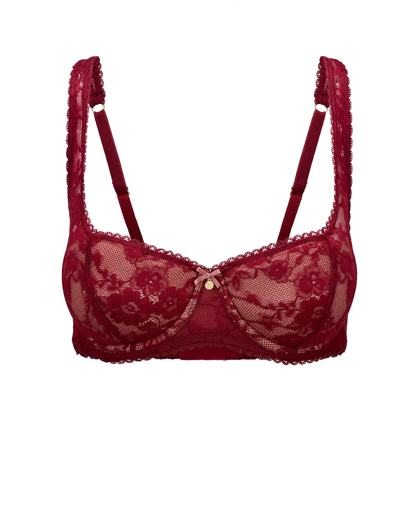 Alexiane Dark Red Push Up Bra Balconette, 30A-46DDD | Adore Me