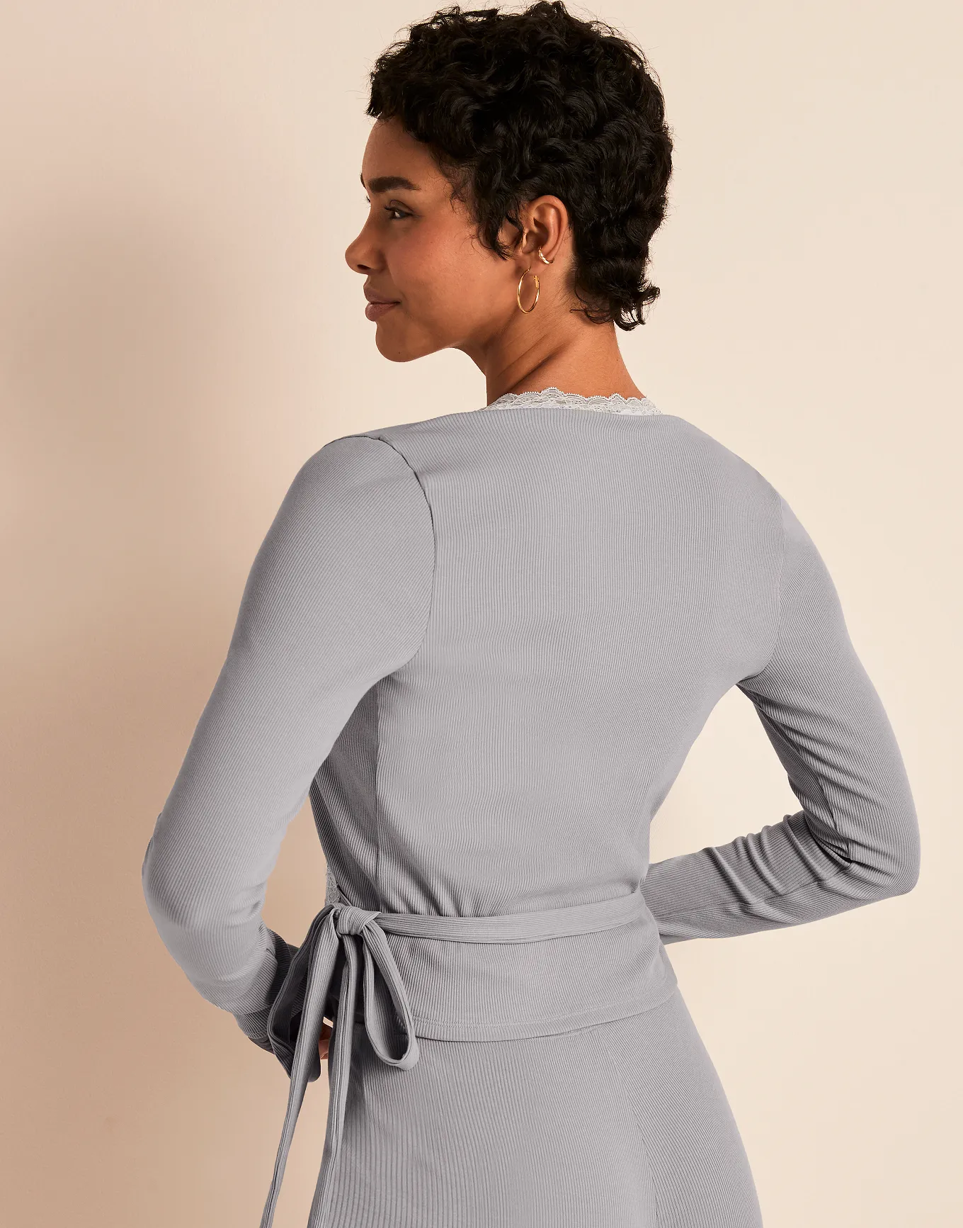 Rib Ballet Wrap Medium Gray Rib Knit Ballet Wrap | Adore Me