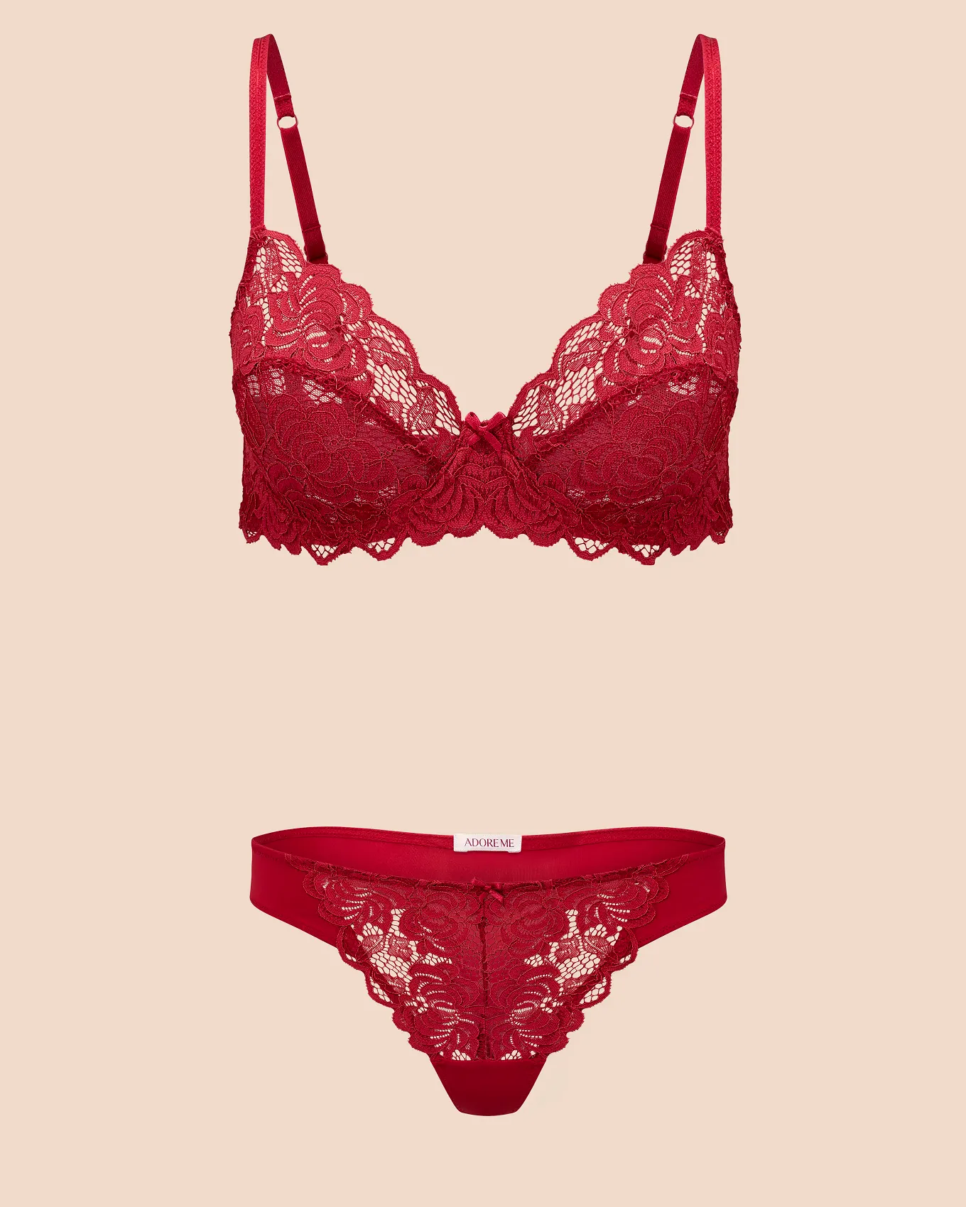 London Dark Red Unlined Bra Unlined Full Coverage, 30A-46DDD | Adore Me