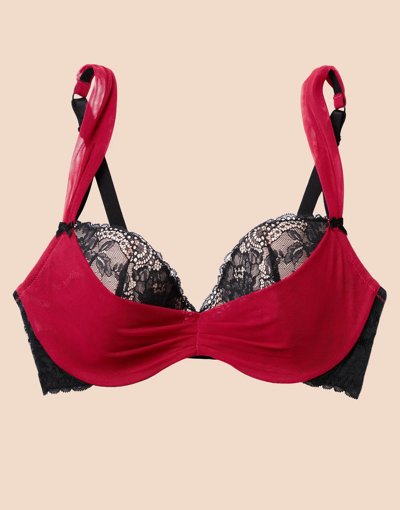 Clairabelle Dark Red Push Up Bra, 30A-38A | Adore Me